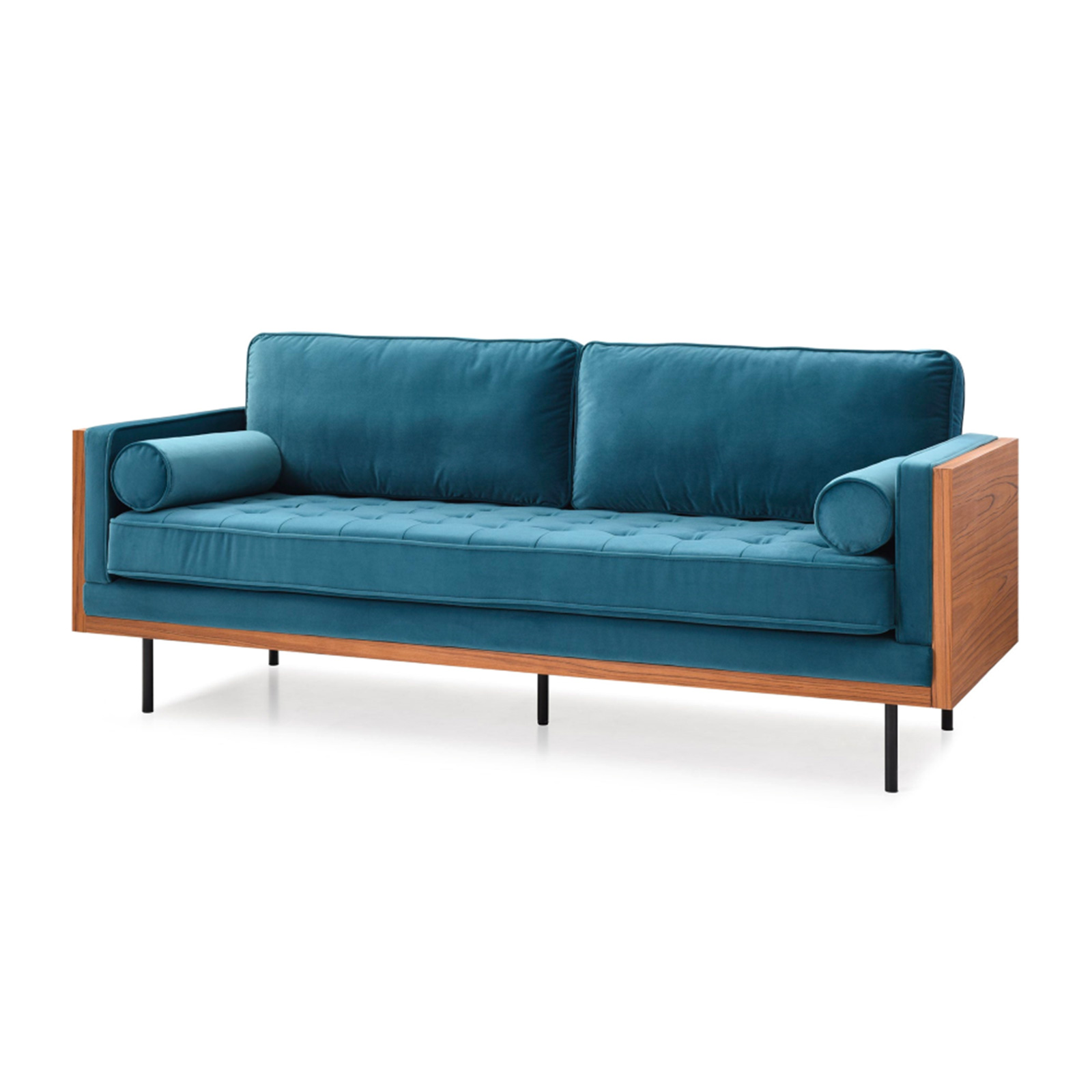 Amberson Velvet Wood Sofa | Luxe Event Rentals LLC